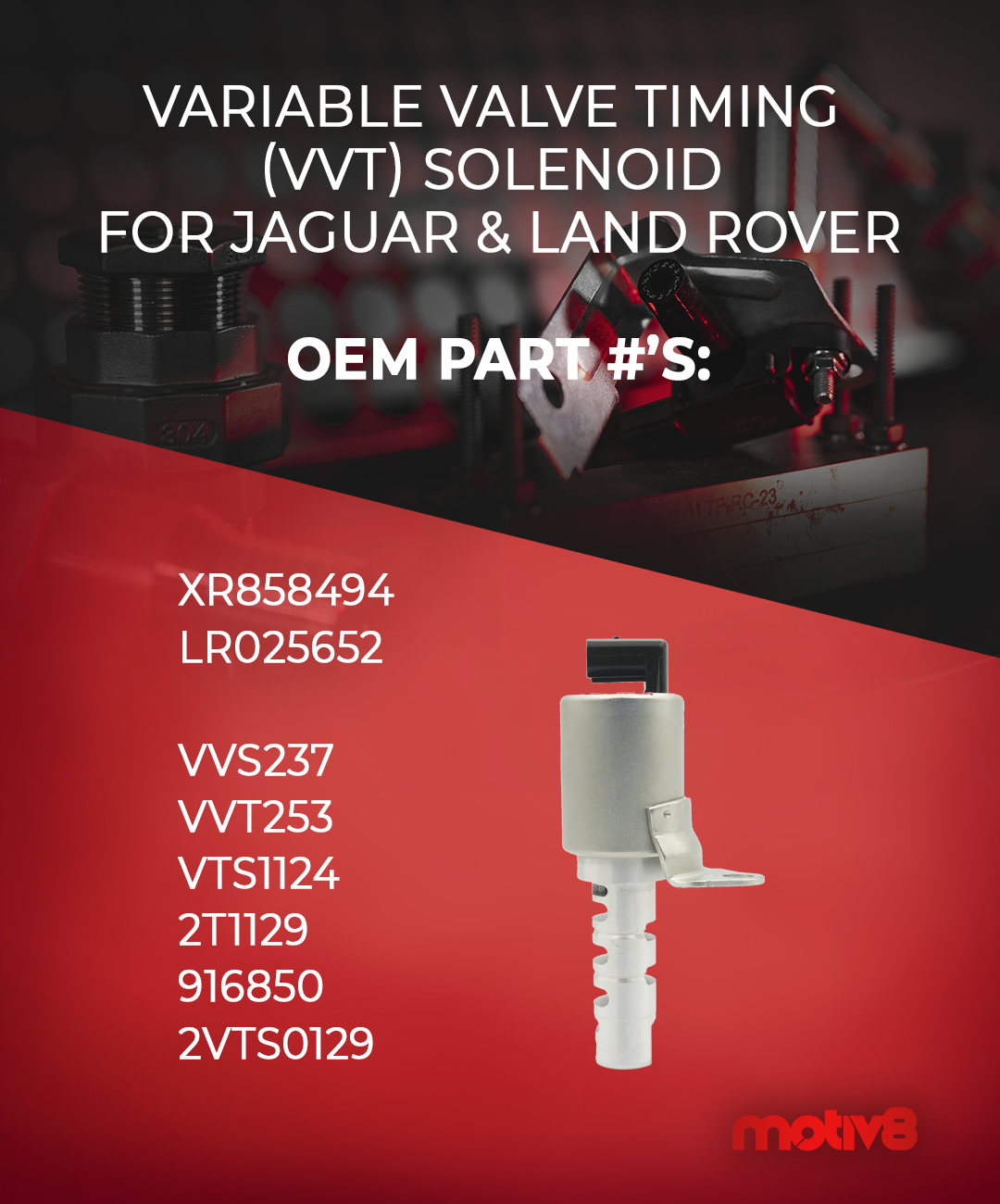 VVT Solenoid XR858494 LR025652 Jaguar, Land Rover & Range Rover ...